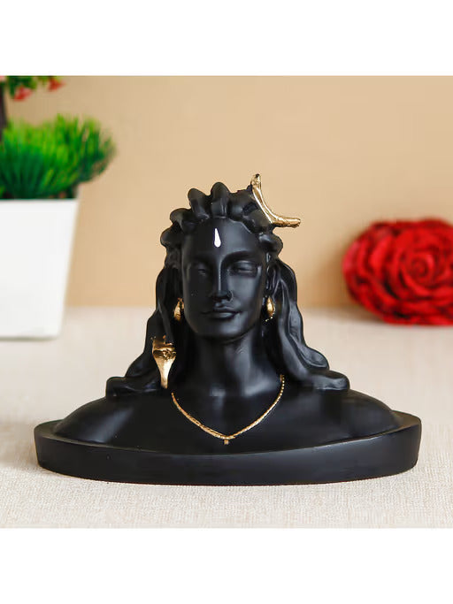 Black Adiyogi Lord Shiva Handcrafted Polyresin Figurine – Jaipuri Craft