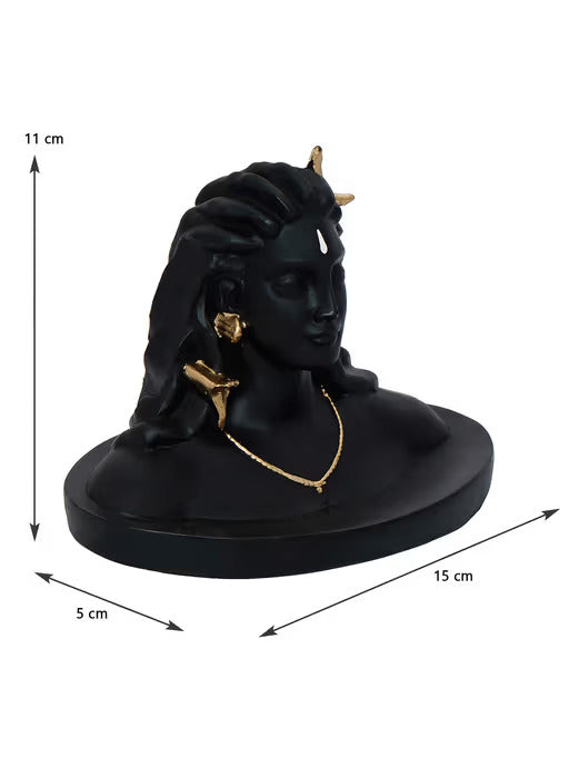 Black Adiyogi Lord Shiva Handcrafted Polyresin Figurine – Jaipuri Craft